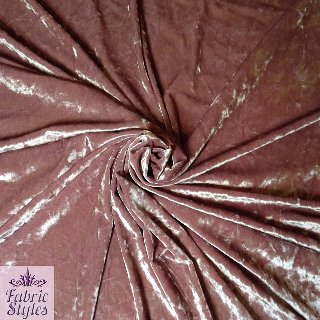 FS083_3 Crushed Velvet Velour Polyester Elastane Stretch Fabric Rose - Etsy