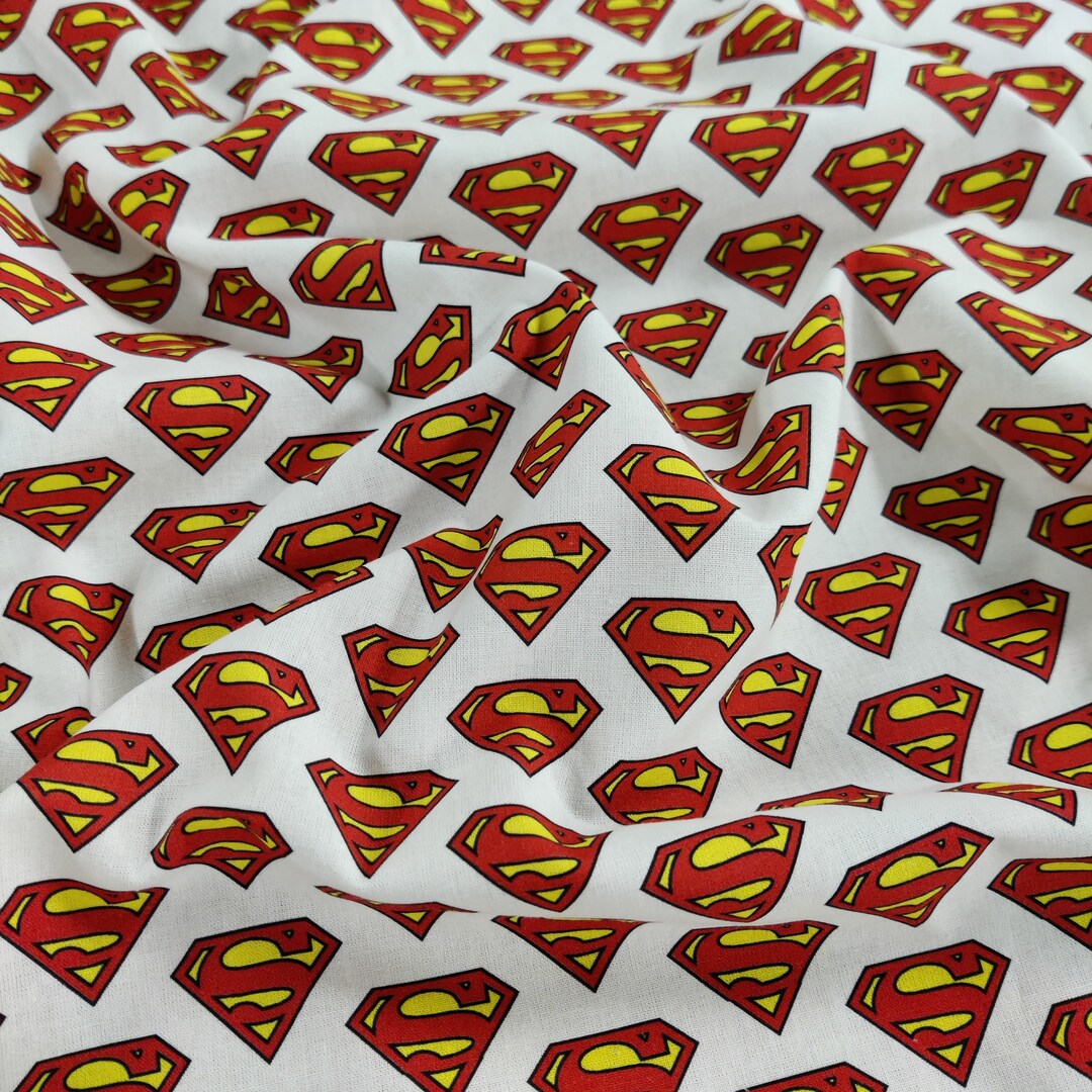 FS639_2 Superman Classic Badge DC Cotton Fabric Design Craft Quilting ...