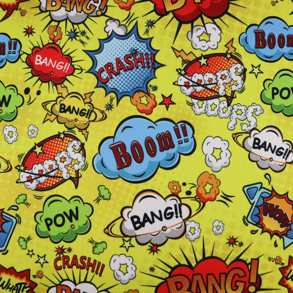 FS161_5 yellow comic boom bang pow knock what Oops Wow - Etsy España