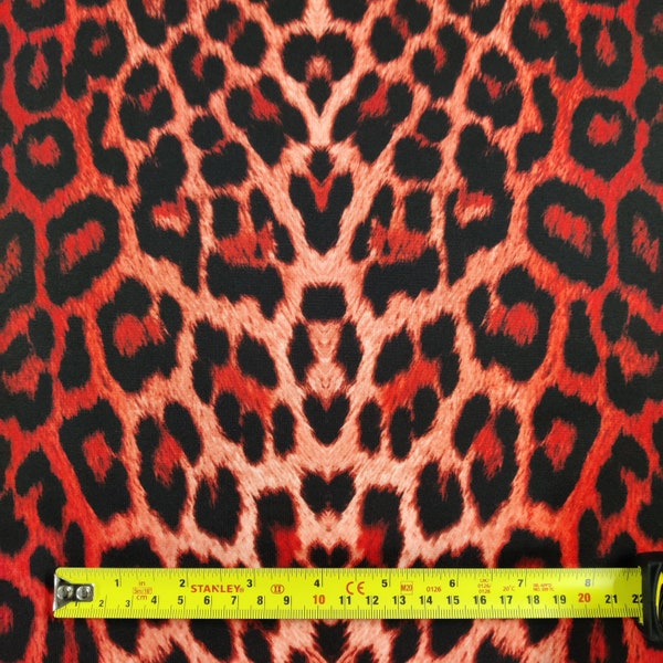 Red Leopard Fabric - Etsy