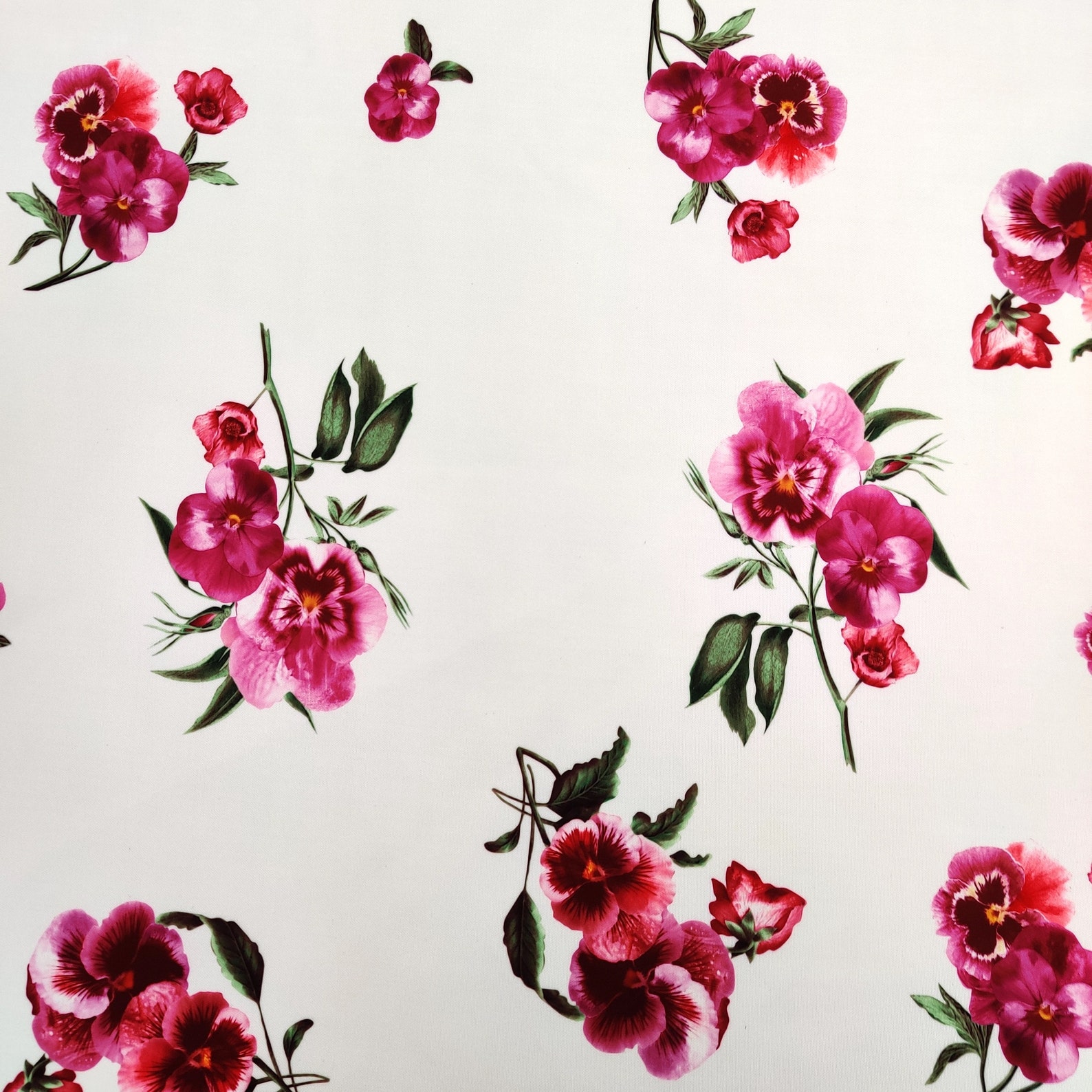 FS499_2 White Floral Flower Print High on Quality Dress Making | Etsy UK