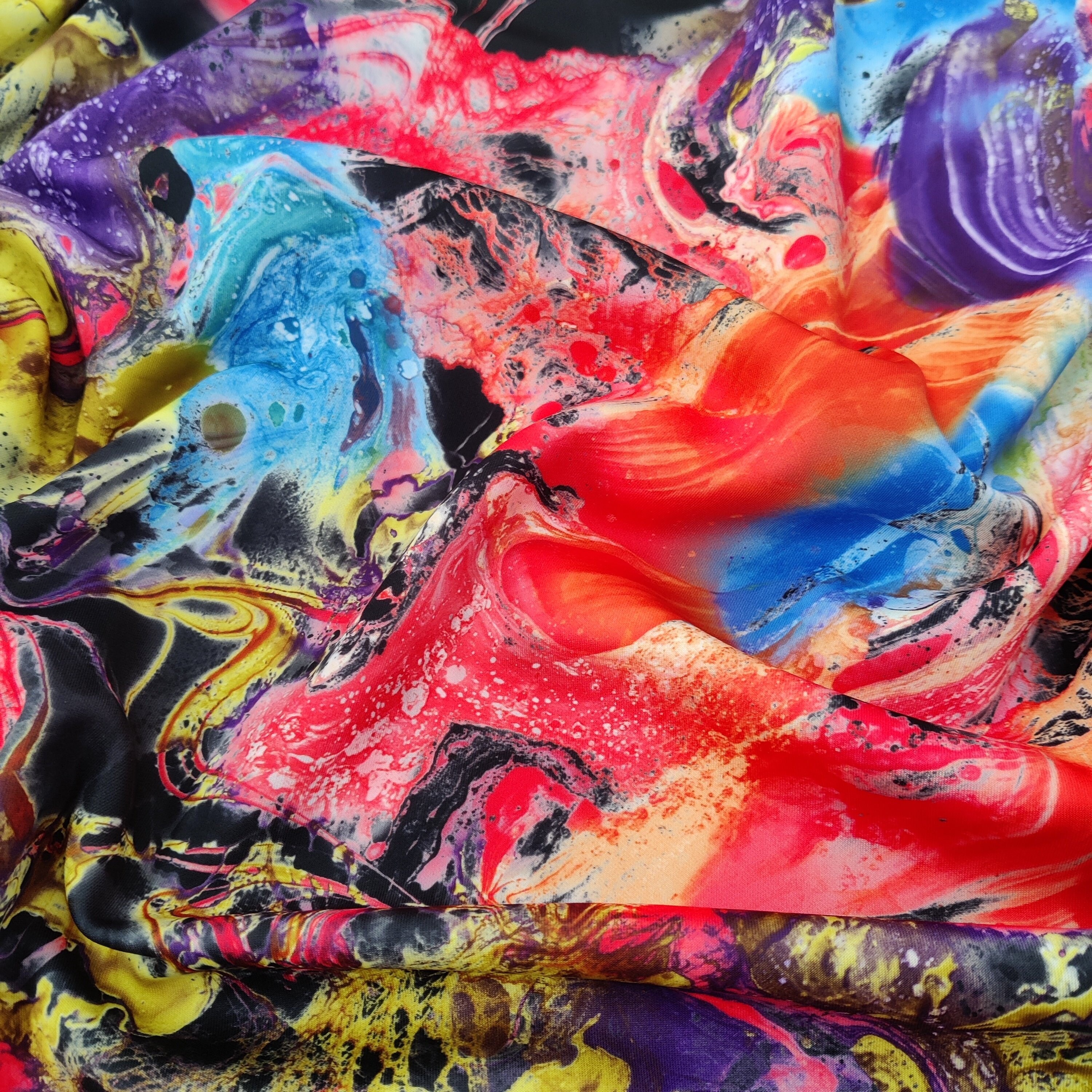 FS091_8 Volcano Eruption Tie Dye Marble Effect Print Jersey | Etsy UK