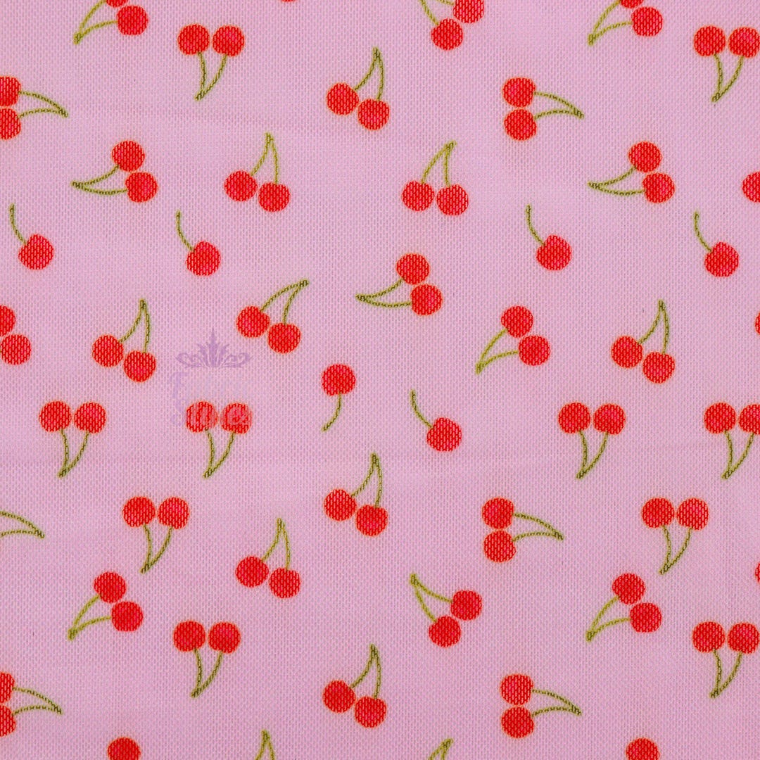 Cherries Power Mesh Fabric – Pink Cherry Fruit 90gsm | 4-way Stretch ...
