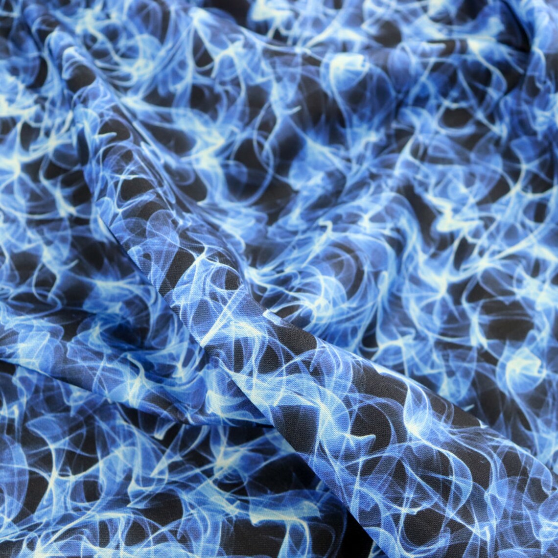 FS1021 Blue Flames Tie Dye Tie Dye Digital Print Cotton Fabric - Etsy