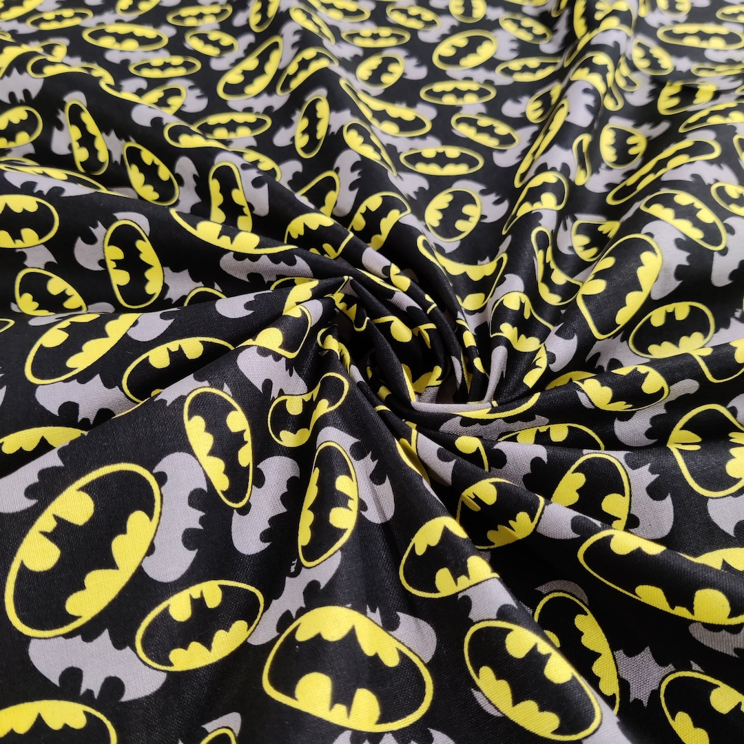 FS636_6 Batman Logo Cotton Fabric Design Craft Quilting Upholstery ...