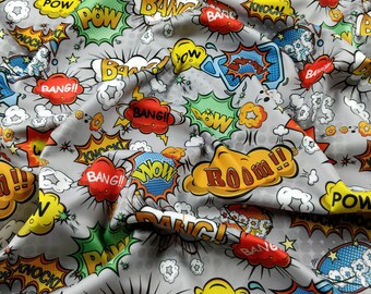 FS161_ 9 White Comic Boom Bang Pow Knock What Oops Wow Print | Etsy