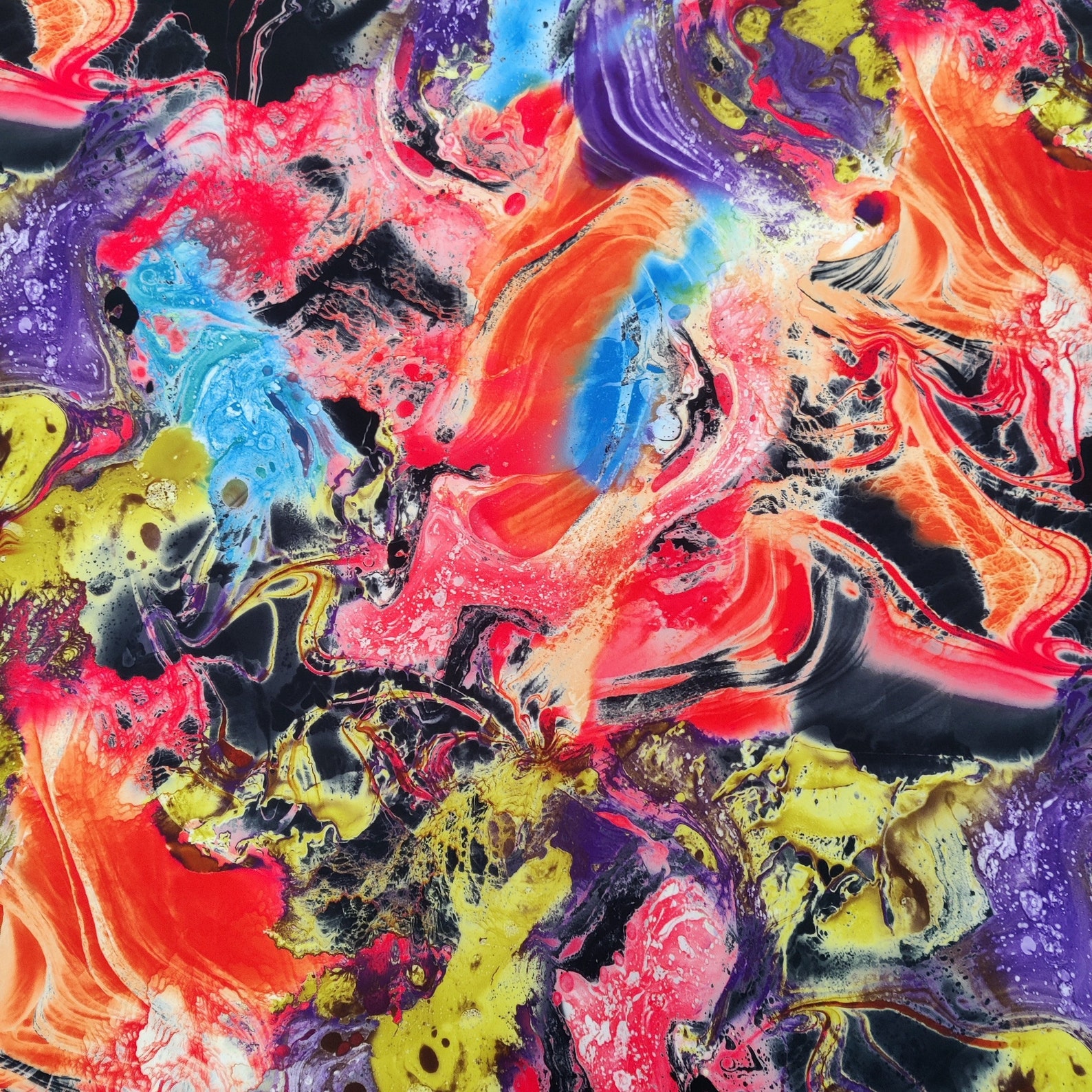 FS091_8 Volcano Eruption Tie Dye Marble Effect Print Jersey | Etsy UK