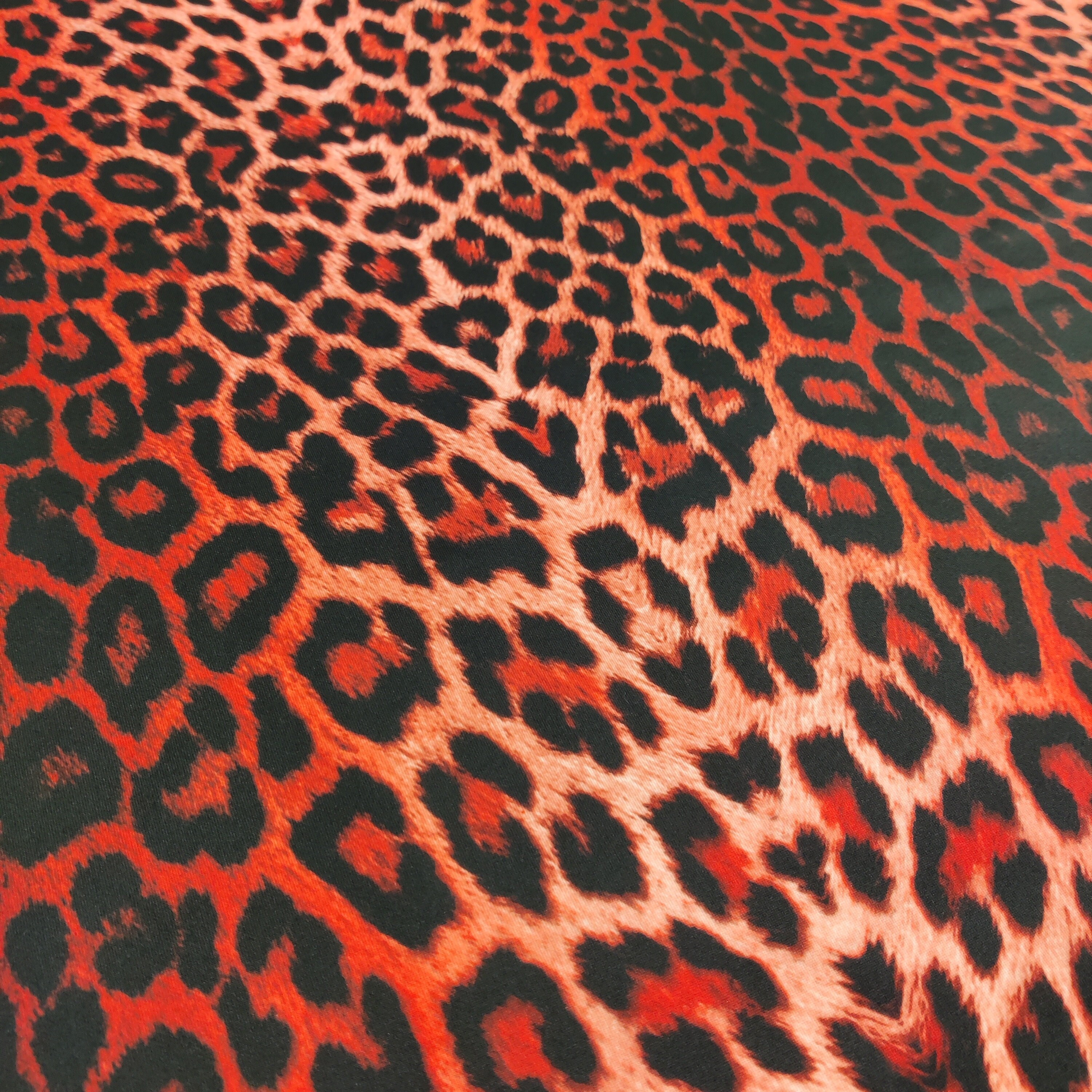 FS005_6 Red Leopard Animal Print Jersey Stretchy Scuba & | Etsy