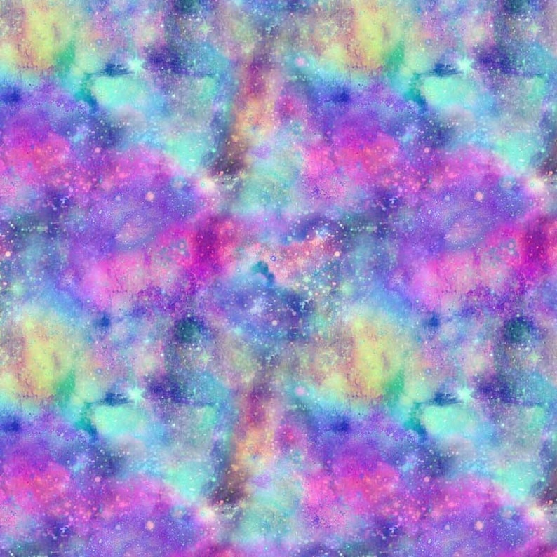 FS1019 Space Tie Dye Digital Print Cotton Fabric Design Craft Quilting ...