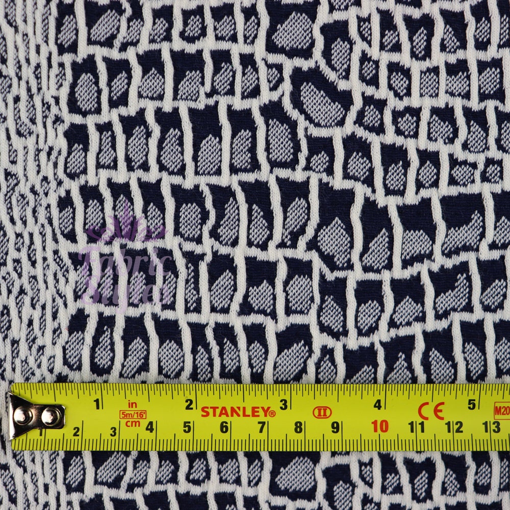 Snake Jacquard Fabric | Navy Snake Scale Knitwear Lounge | Sold per ...