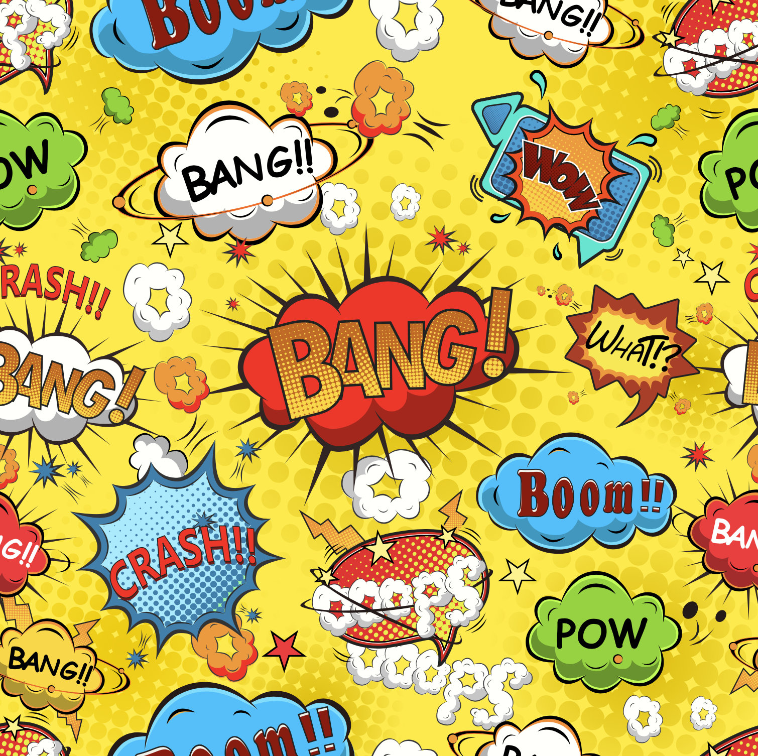 FS161_5 yellow comic boom bang pow knock what Oops Wow - Etsy España