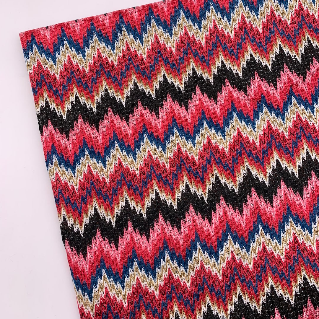 Zigzag Chevron Knit Stretch Fabric Print on High Quality Dress Making ...