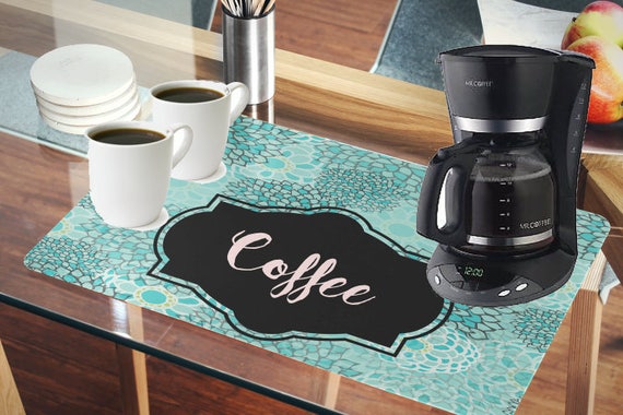 Custom Coffee Mat for Counter Personalized Coffee Bar Spill | Etsy