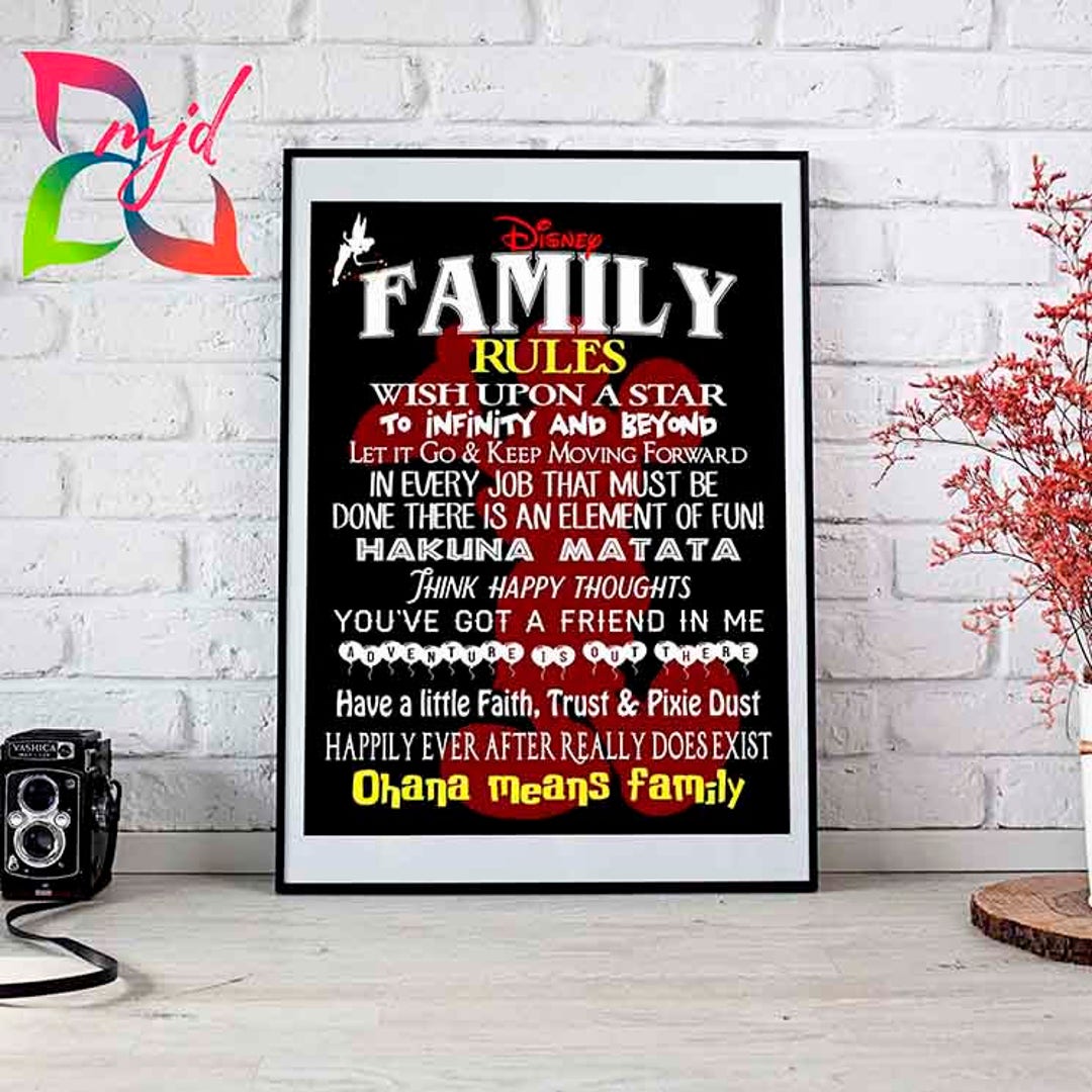 Family Rules Print Poster // Disney Prints // 5 Sizes - Etsy