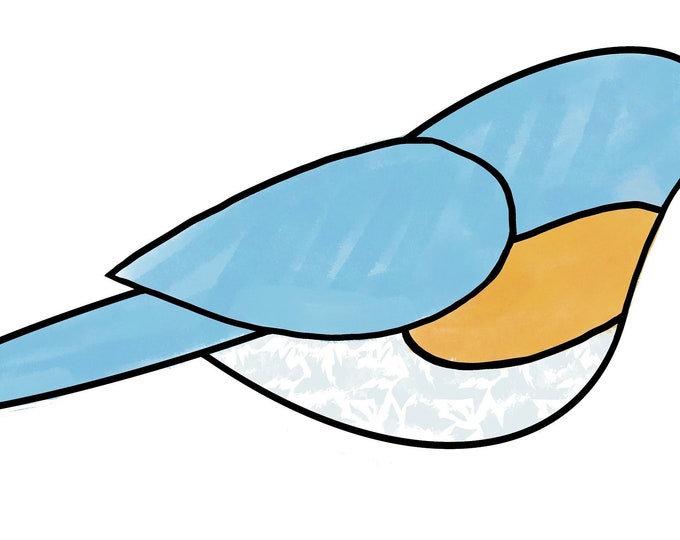 Blue Bird Stained Glass Pattern - Etsy