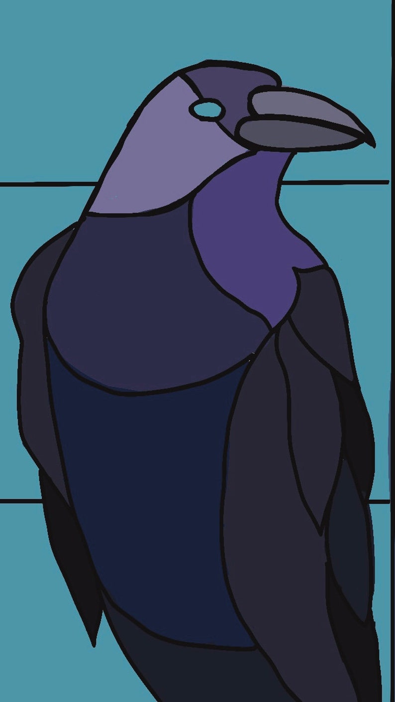 Crow Stained Glass Pattern - Etsy