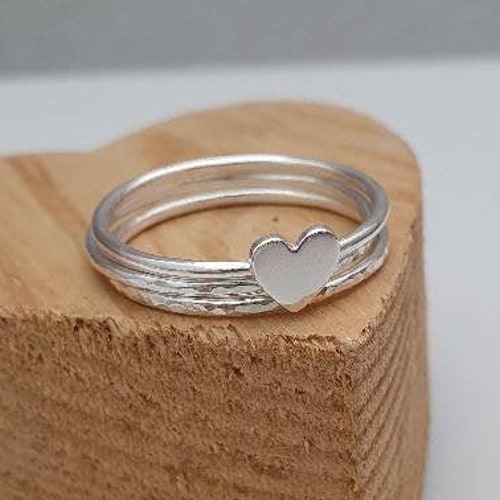 Sterling Silver Stacking Rings Set of Three Rings Stacking - Etsy UK