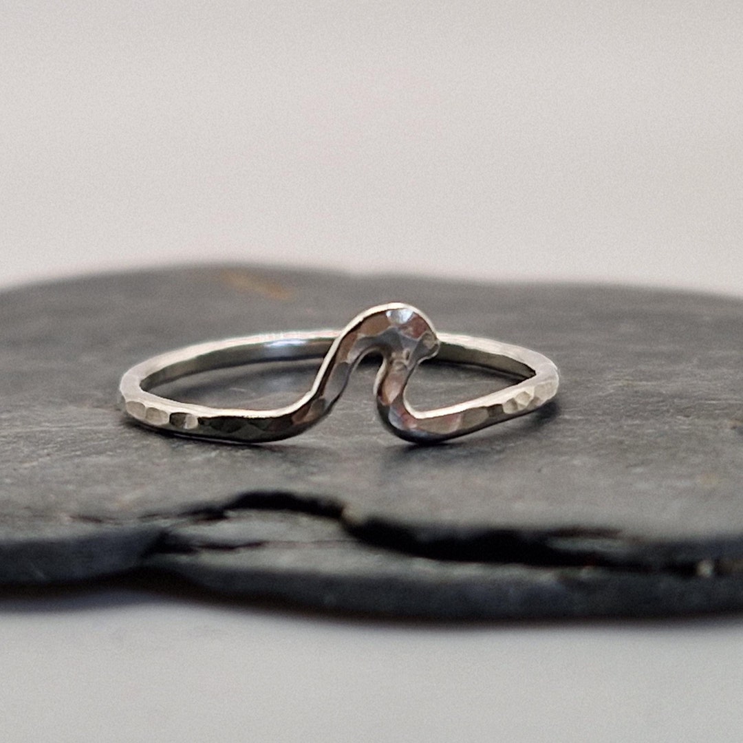 Handcrafted Sterling Silver Wave Ring, Coastal Jewellery, Cornish Wave ...