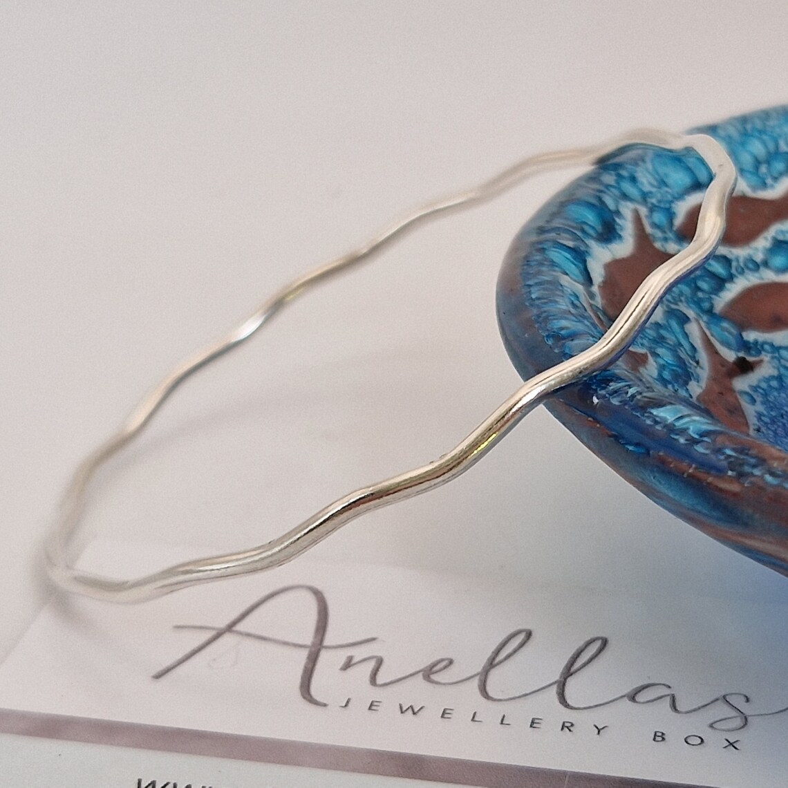 Handcrafted Sterling Silver Wavy Bangle, Skinny Ripple Bangle - Etsy UK