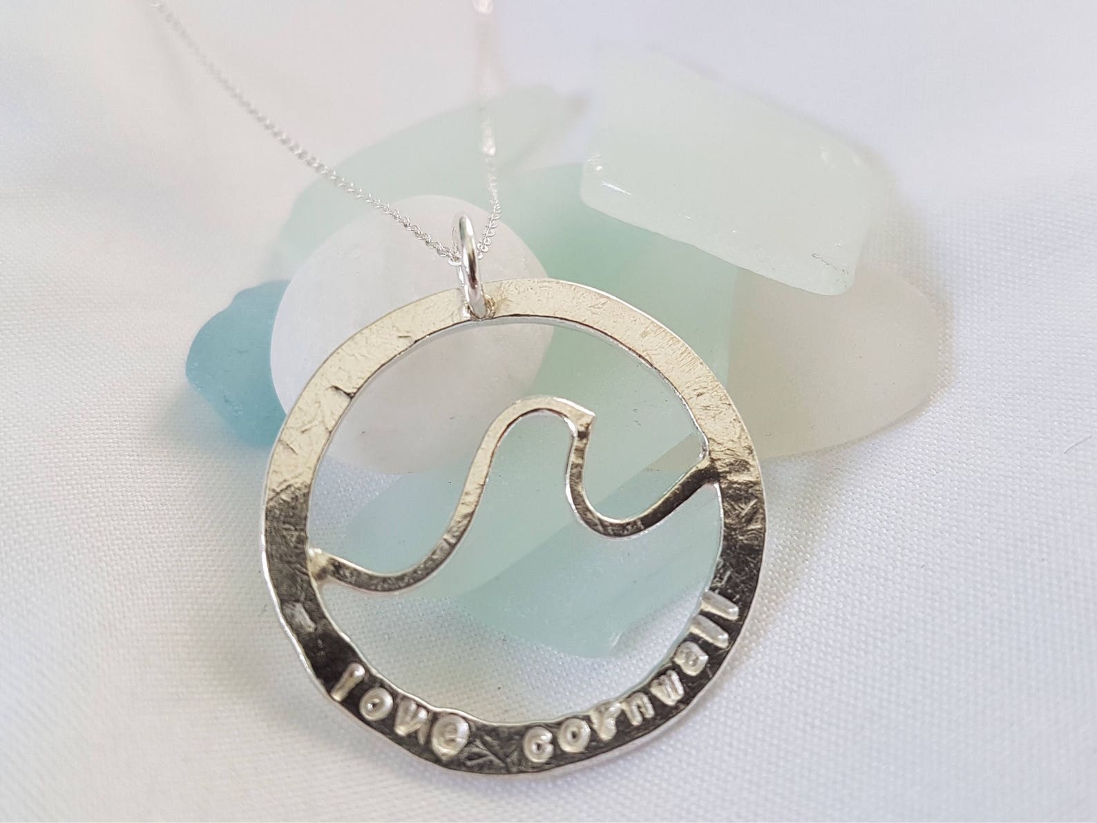 Sterling Silver Wave Necklace Wave Jewellery Sea Wave | Etsy UK