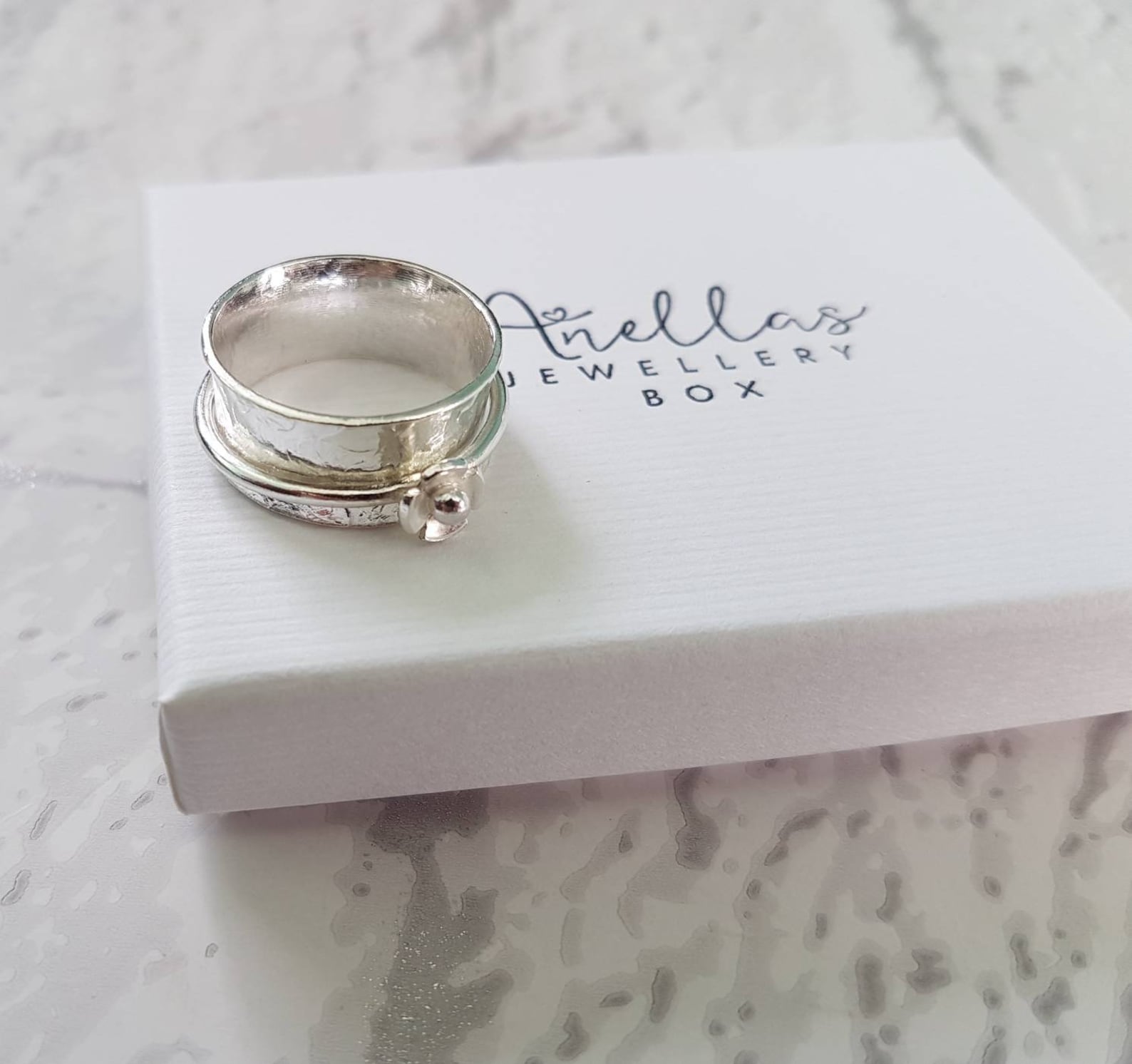 Sterling Silver Flower Spinner Ring Floral Spinning Ring - Etsy UK
