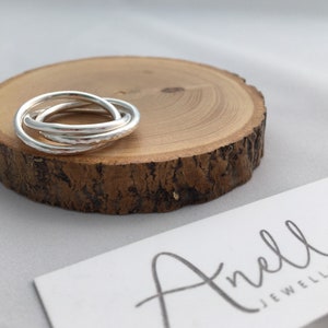 Russian Wedding Rings in Sterling Silver, Russian Wedding Bands, Triple Rolling Rings, Trinity ...