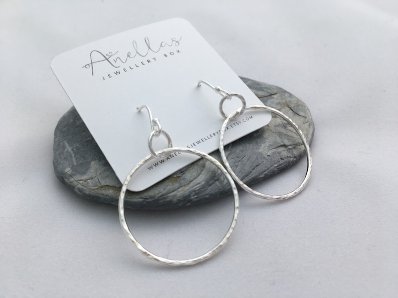 Sterling Silver Hoop Earrings Simple Hoops Big Hoops | Etsy