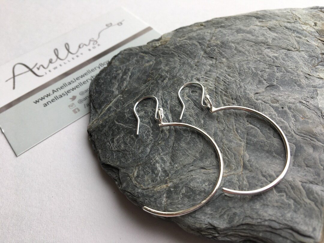 Small Half Hoop Earrings, Half Hoops, Half Circle Earrings, Silver Hoop ...
