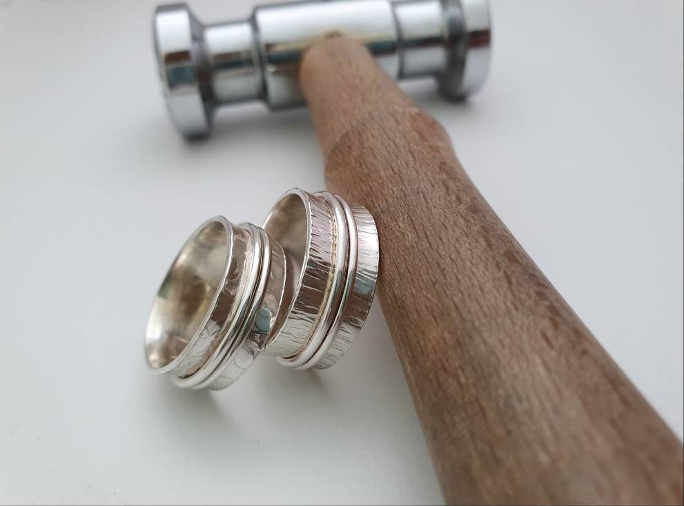 Spinning Ring Spinner Ring Sterling Silver Spin Ring Fidget | Etsy