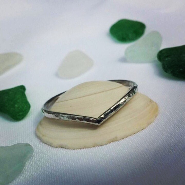 Wishbone Ring Sterling Silver Chevron Ring Minimalist Ring | Etsy