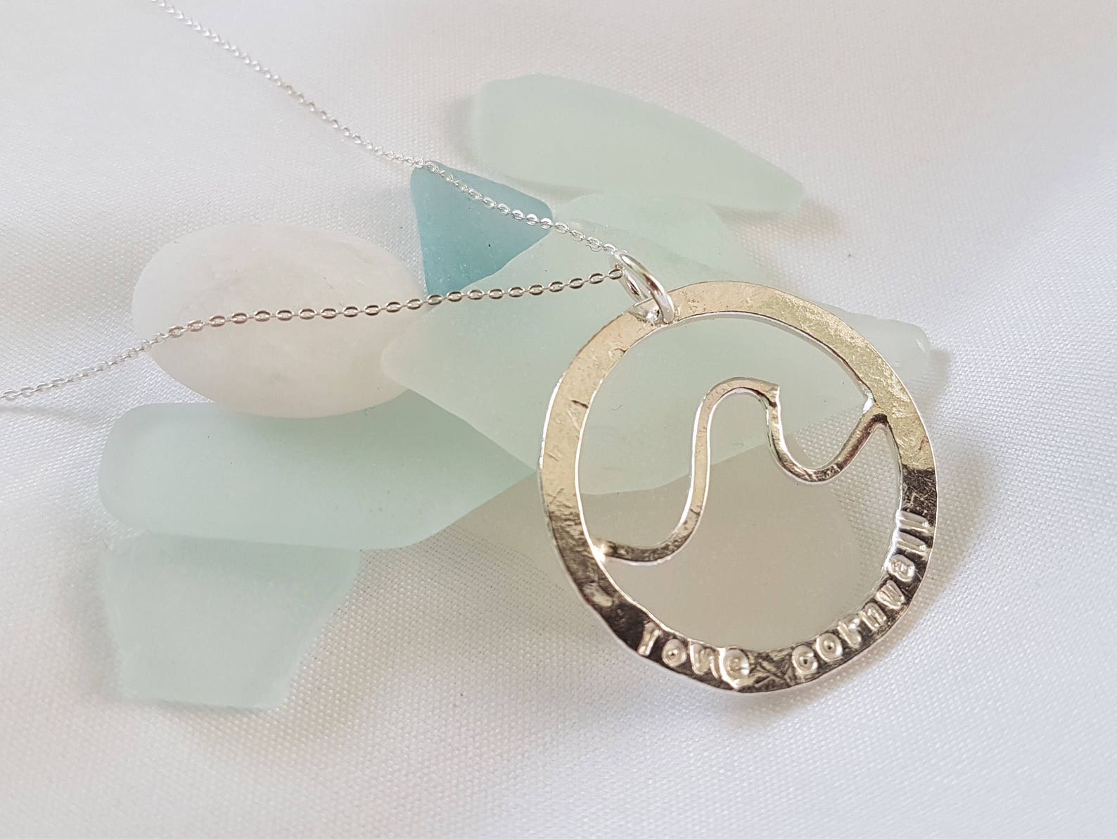 Sterling Silver Wave Necklace Wave Jewellery Sea Wave | Etsy UK