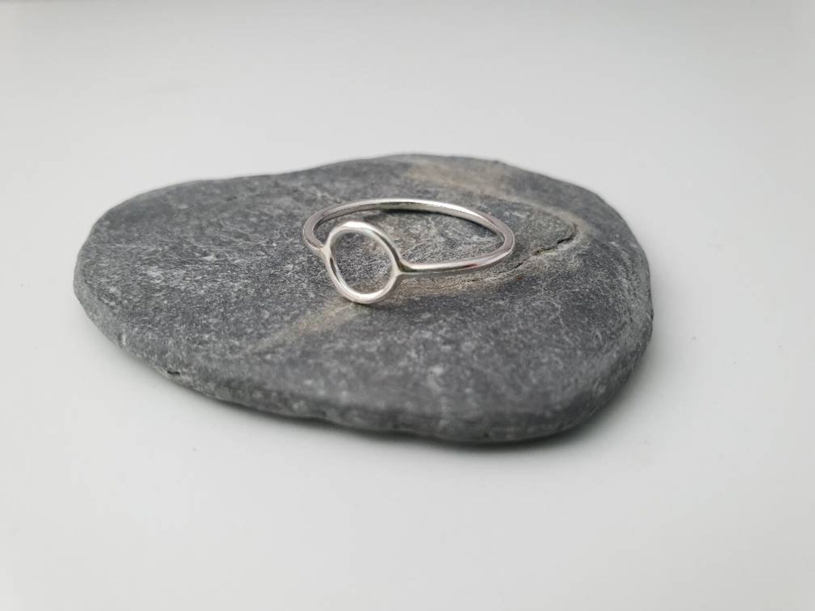 Silver Open Circle Ring Minimal Ring Small Circle Ring | Etsy