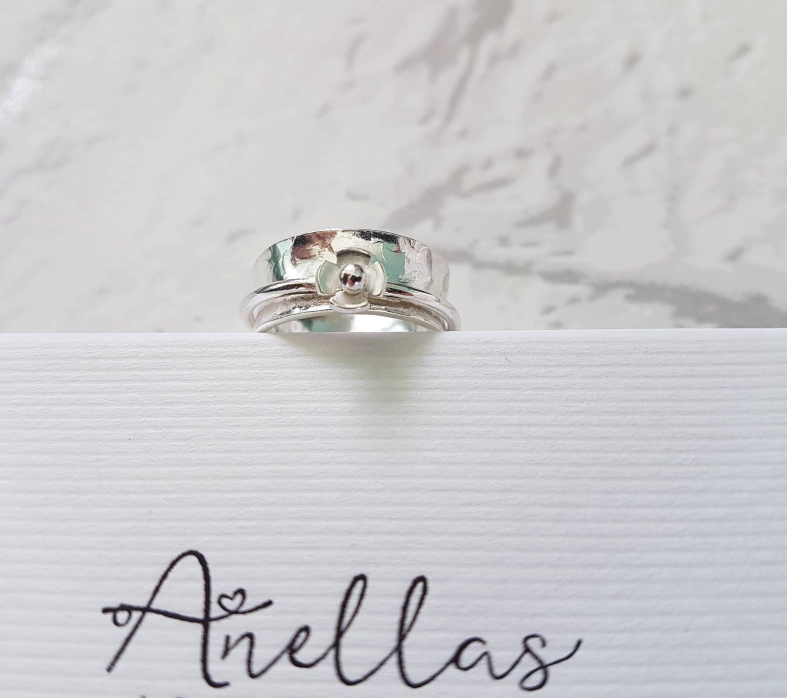 Sterling Silver Flower Spinner Ring Floral Spinning Ring - Etsy UK