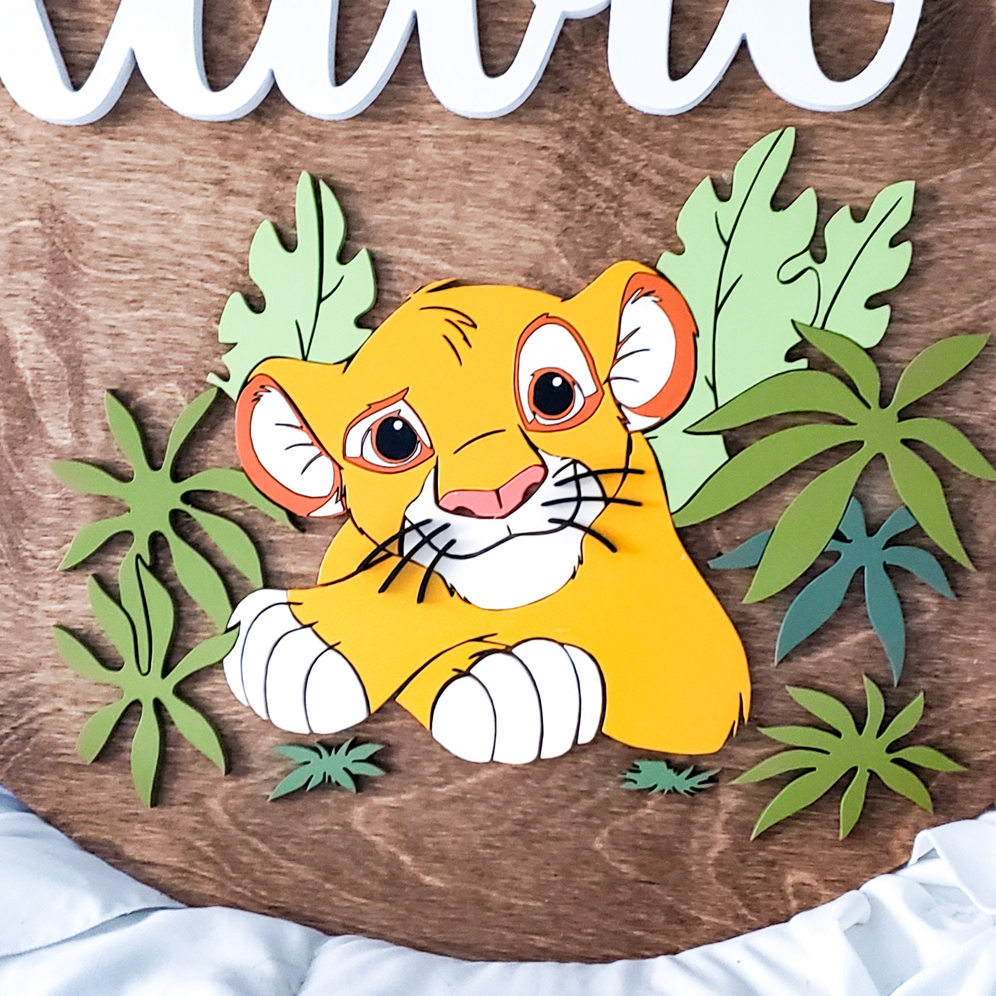 Simba Name Sign for Nursery Custom Name Sign Baby Name | Etsy