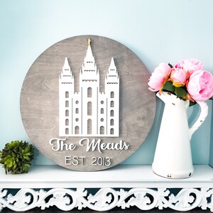 12 Custom Temple Family Name Sign, LDS Temple, Temple Cutout, Wedding ...
