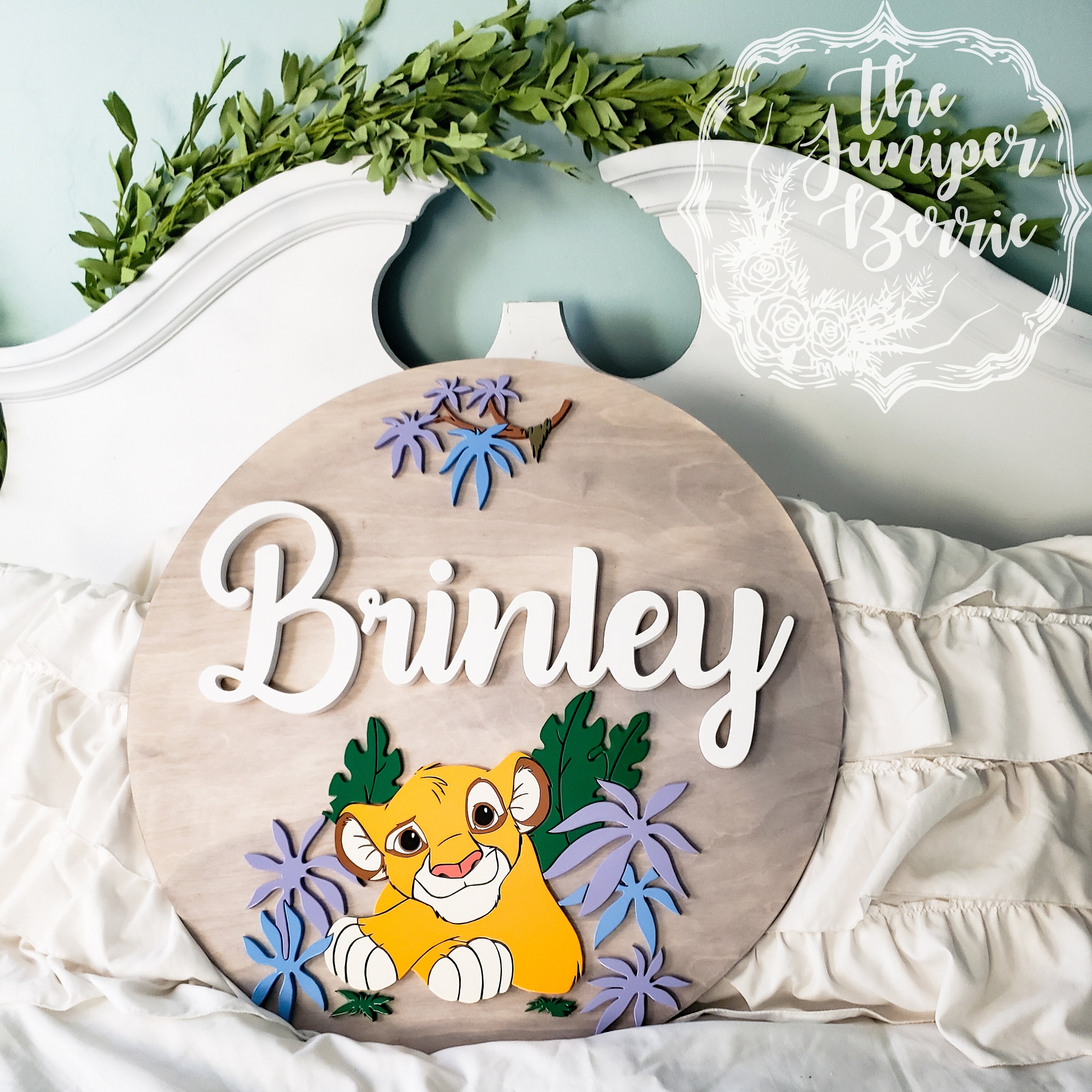 Simba Name Sign for Nursery Custom Name Sign Baby Name | Etsy