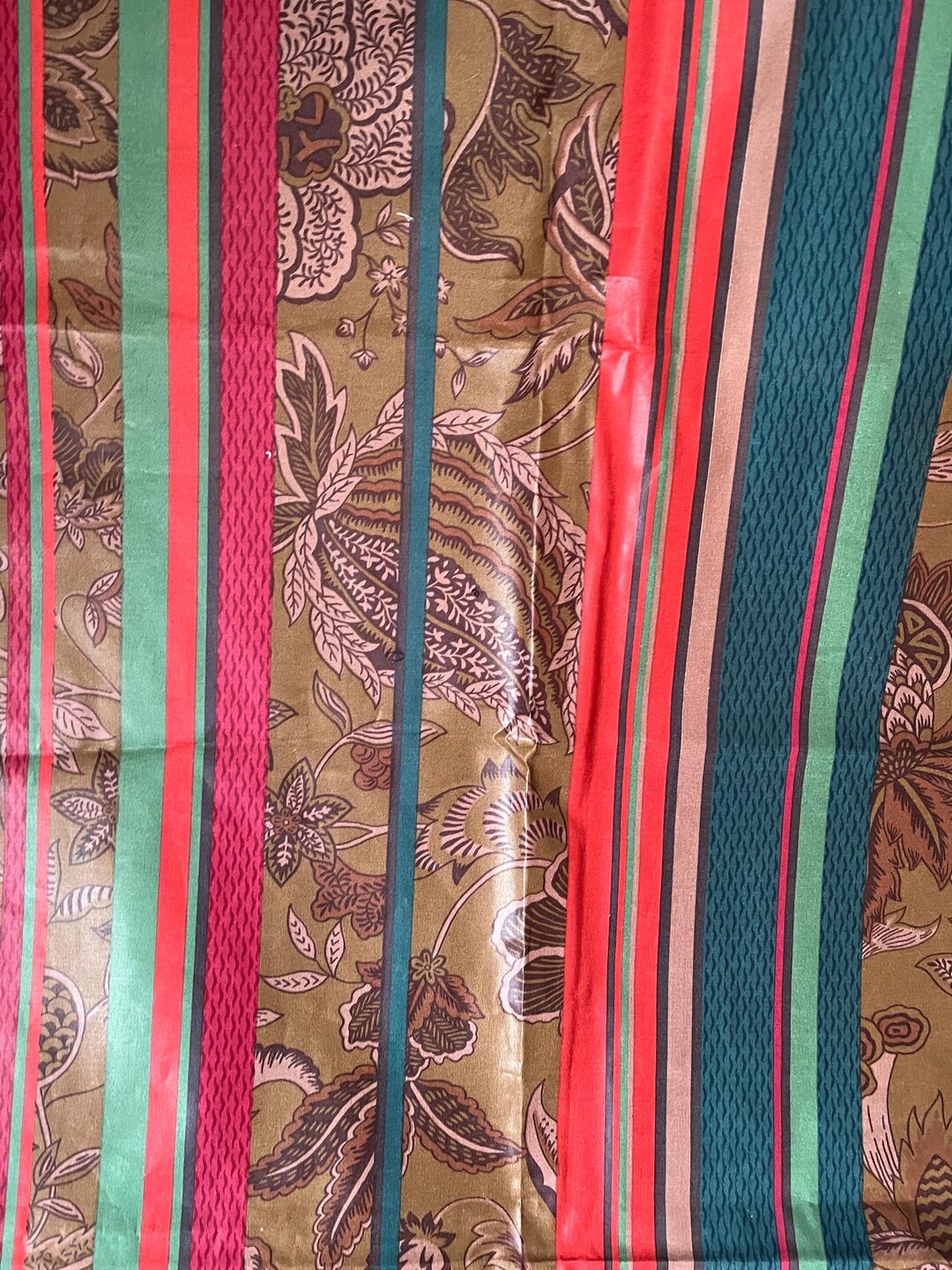 Large Antique Vintage Cotton Glazed Fabric Primrose Bordier Marignan ...