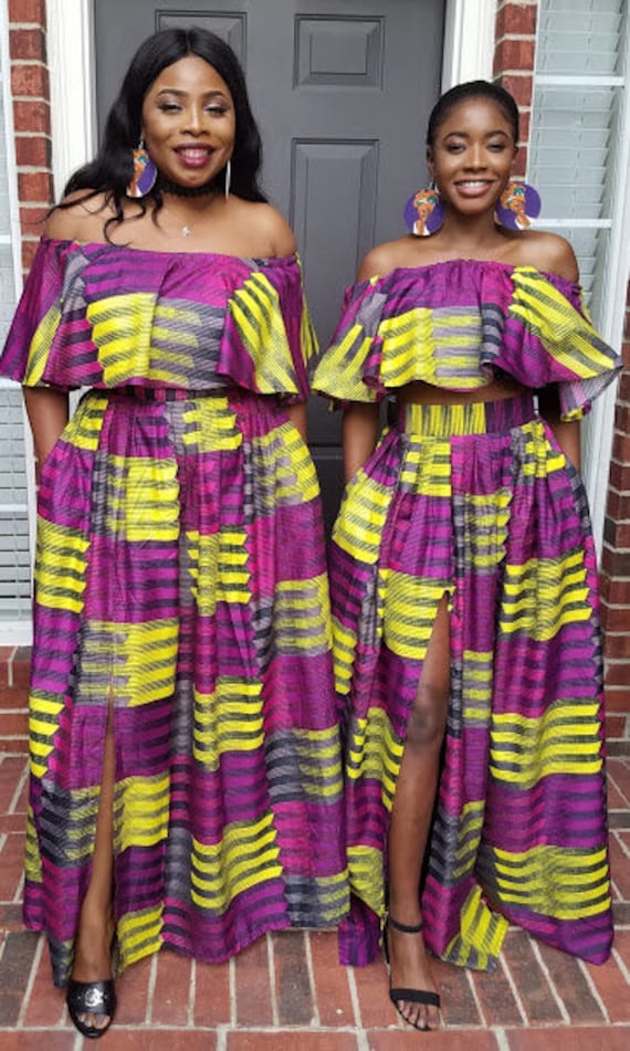 African Skirt African Print Maxi Skirt Crop Top African Etsy