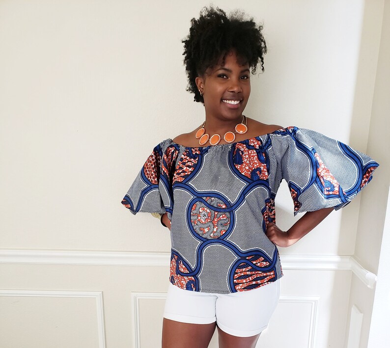 African Top Off-Shoulder Top African Print Off-Shoulder | Etsy