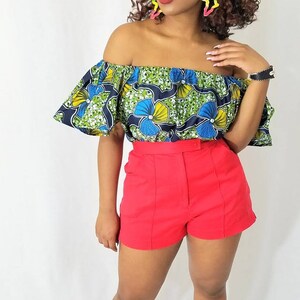 African Off-shoulder, Off-shoulder, African Print Off-shoulder, Ankara Off-shoulder, Ankara Top ...