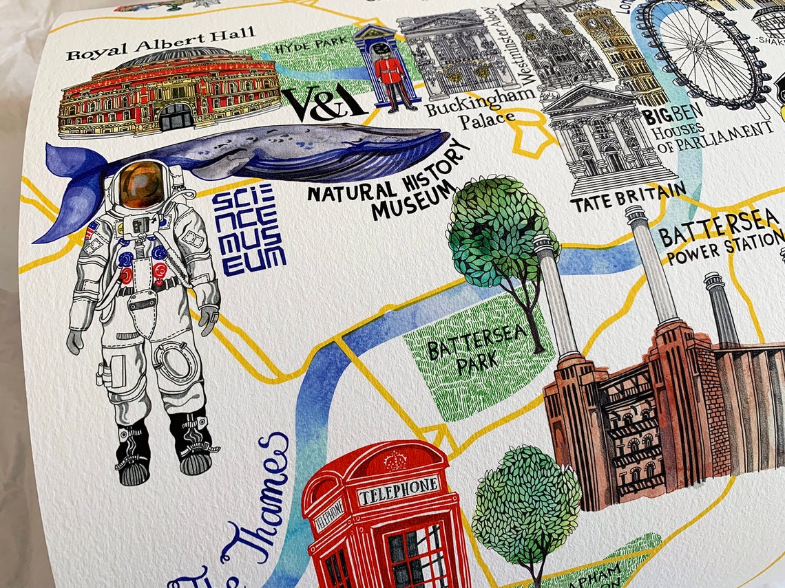London Map A2 - Etsy UK