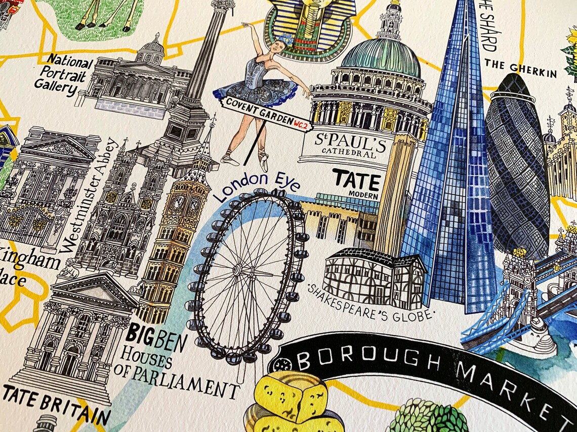 London Map A2 - Etsy UK