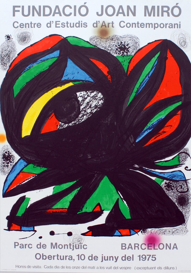 Joan Miró - Fundació Miró - Original Lithograph signed poster, 1975
