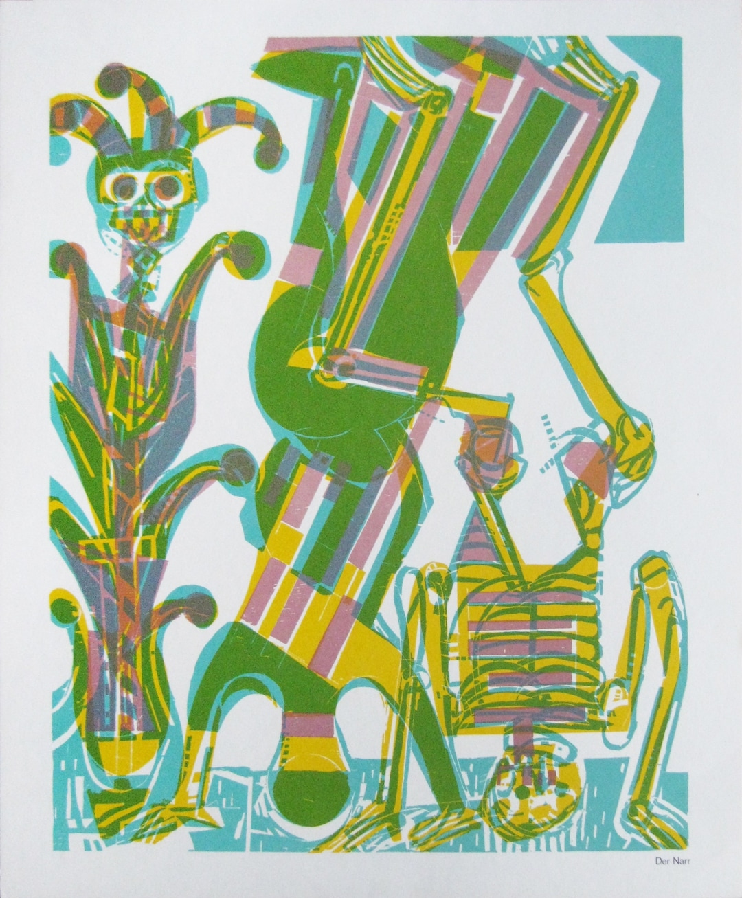 HAB Grieshaber - "the Fool" - Original Colour Woodcut, 1966 - Etsy