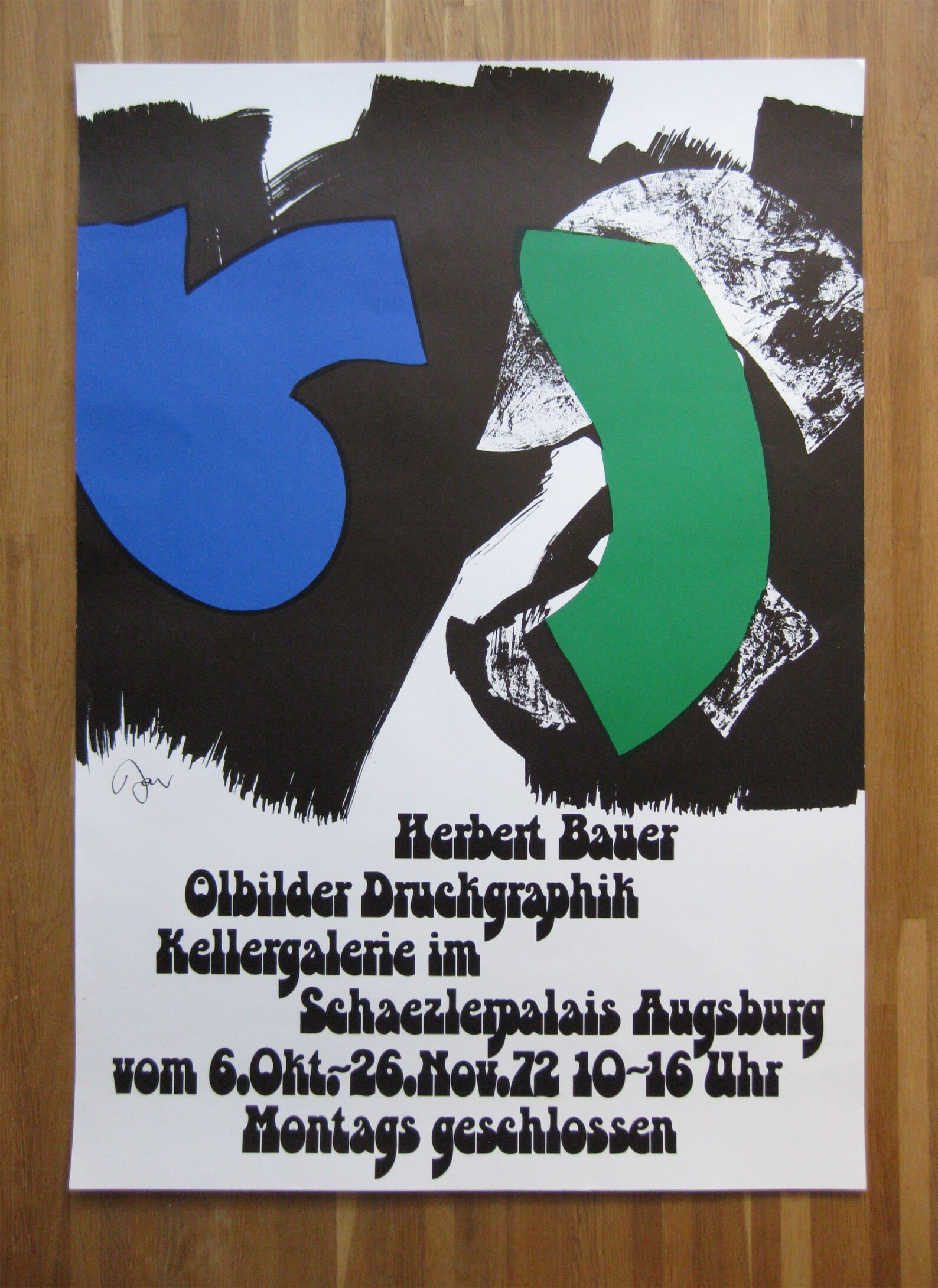 Herbert Bauer - Original Colour Lithograph Exhibition Poster - 1973 - Etsy