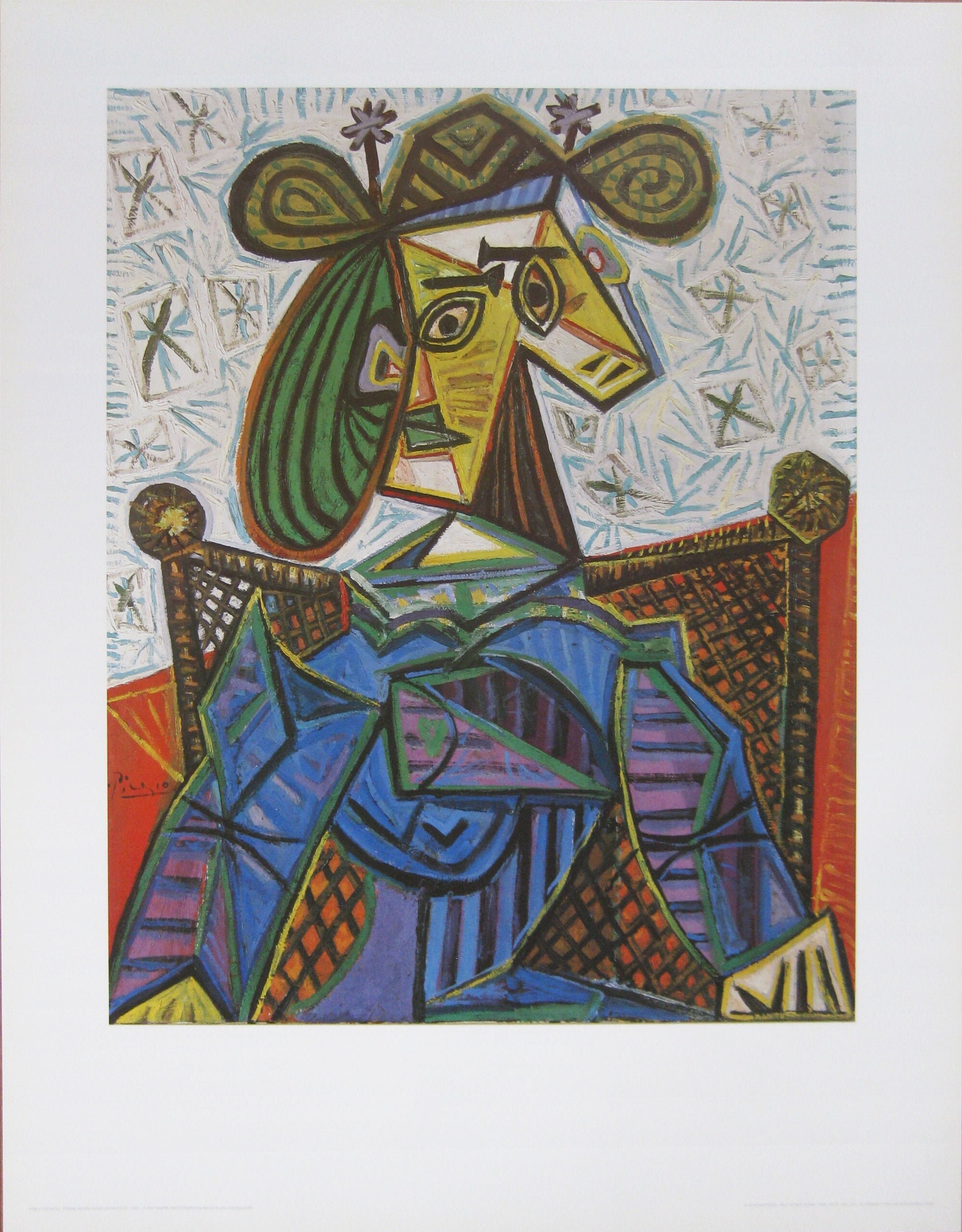 Pablo Picasso - Woman Sitting In An Armchair - Colour Offset lithograph ...