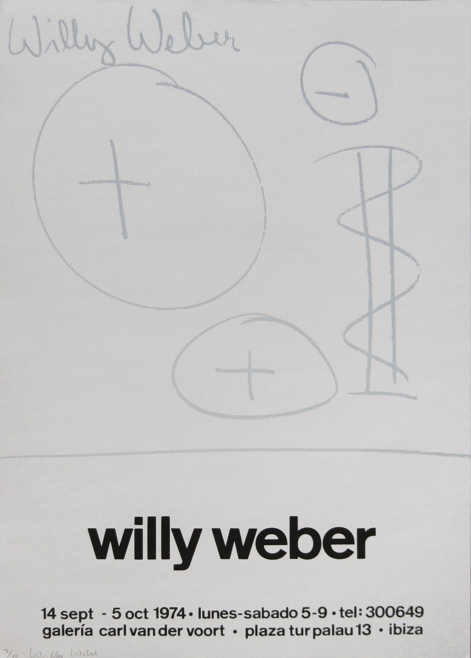 Willy Weber - Handsigned Screenprint Poster - 1973 (S/N, 2/10)