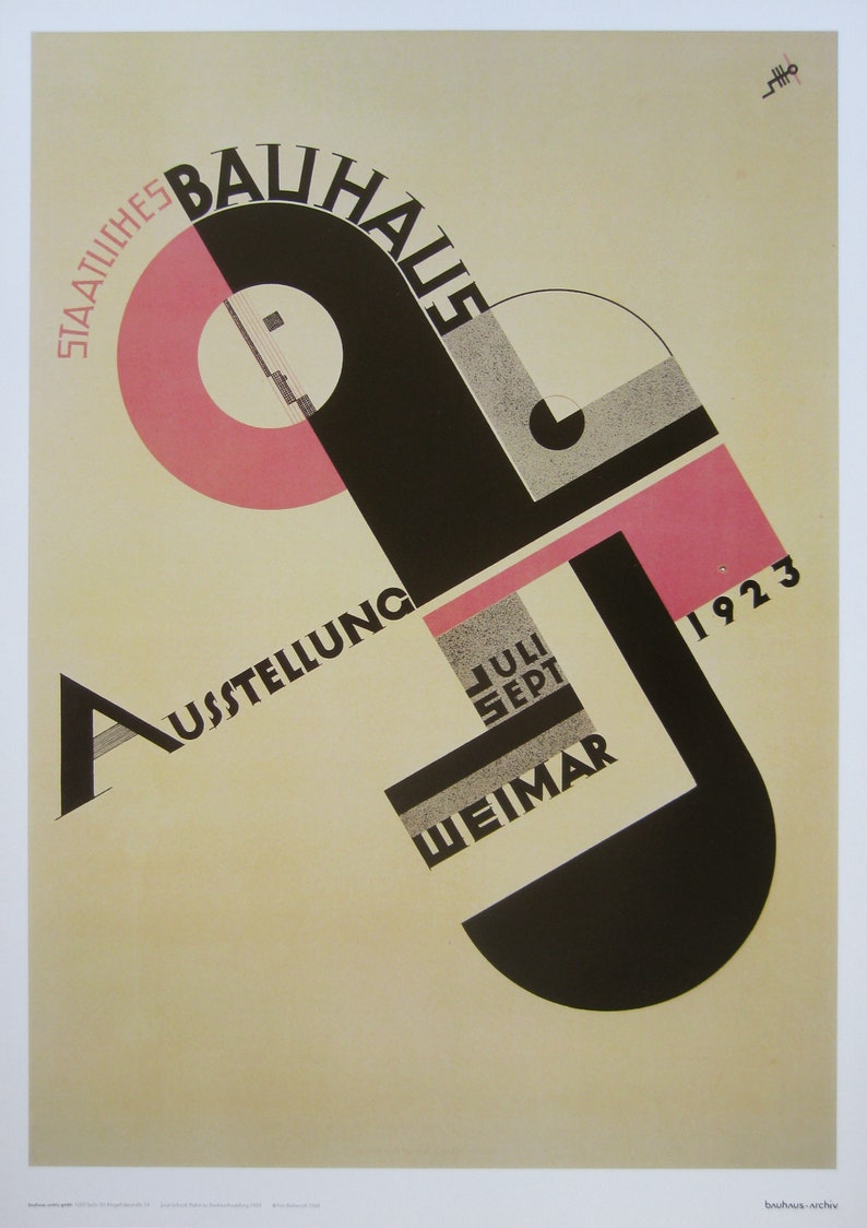 Joost Schmidt - "staatliches Bauhaus 1923" - Colour Offset Lithograph ...