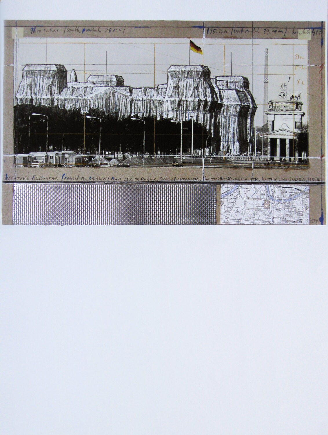 Christo -Wrapped Reichstag, Berlin - Offset Lithograph with Silver ...