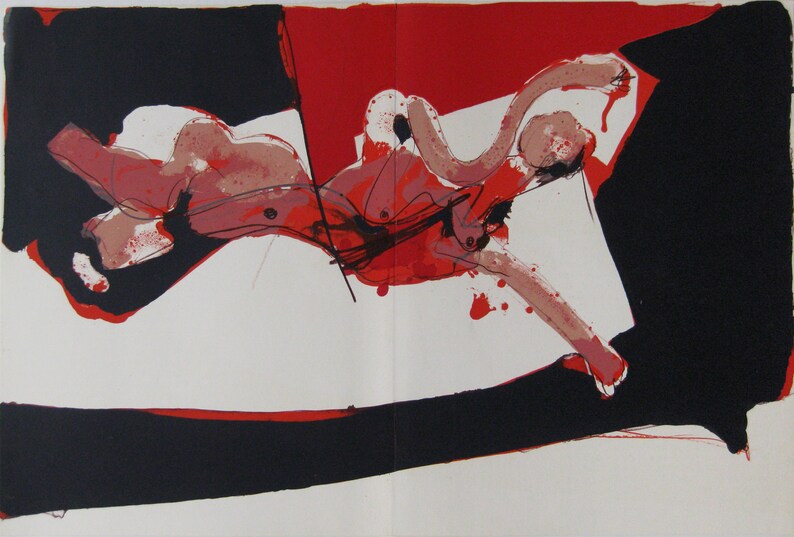 Paul Rebeyrolle - "composition" Original Color Lithoraph - 1970 - Etsy